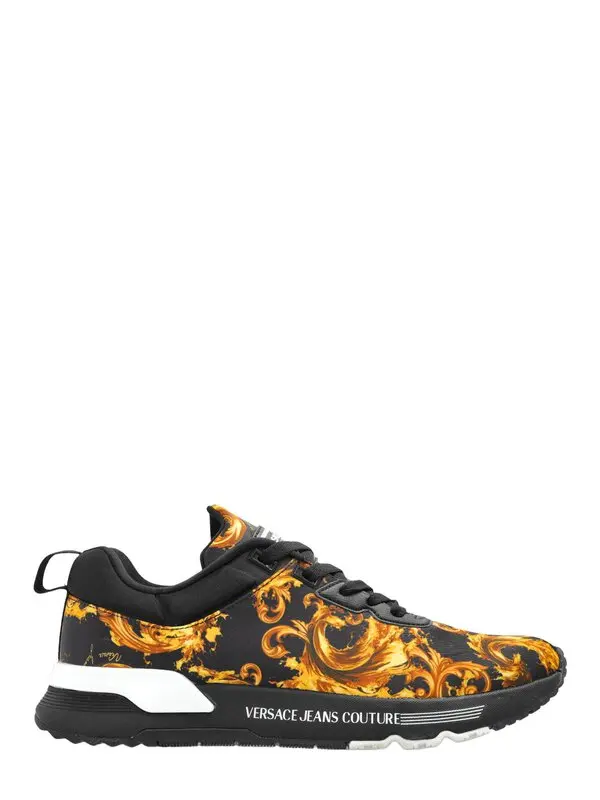 Versace Barocco Patterned Sports Shoes - Black