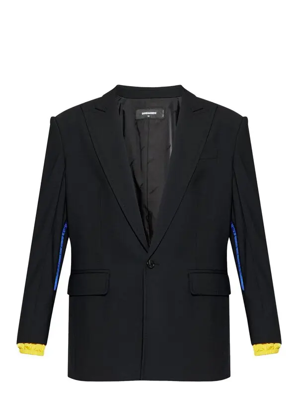 Dsquared2 Wool Blazer With A Single Vent - Black