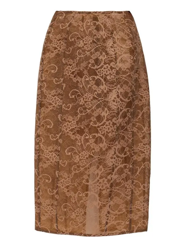 Acne Studios Lace Pencil Skirt - Brown