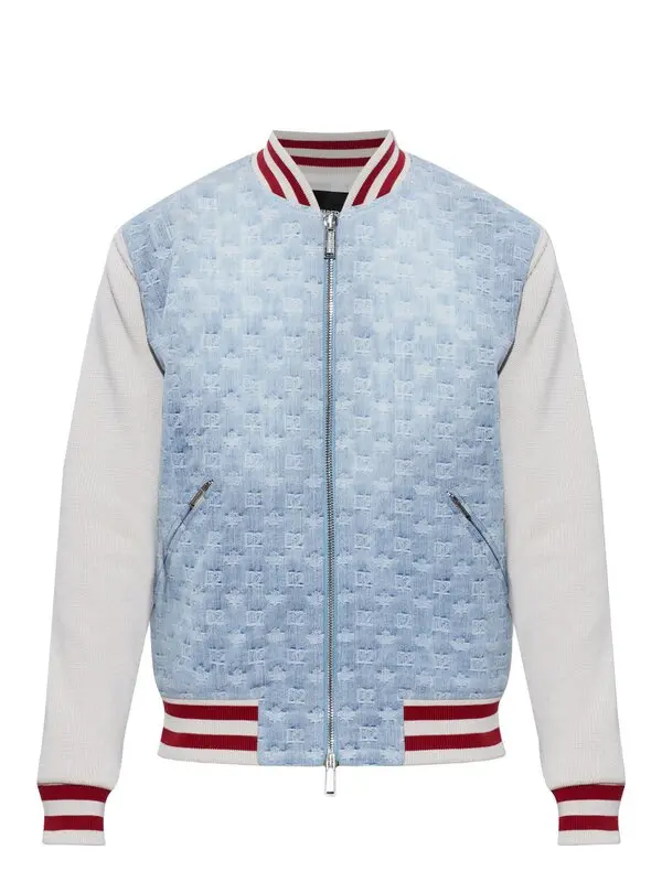 Dsquared2 Monogram Denim Bomber Jacket - Blue
