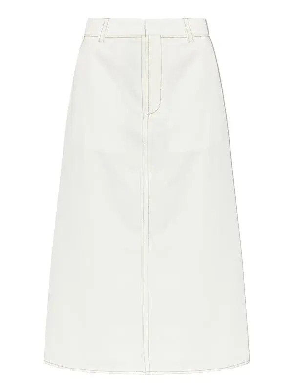Ami Midi Skirt - White