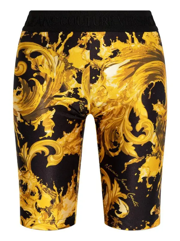 Versace Printed Short Leggings - Black