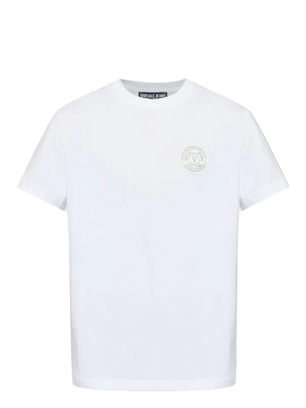Versace T-shirt With Logo Patch - White