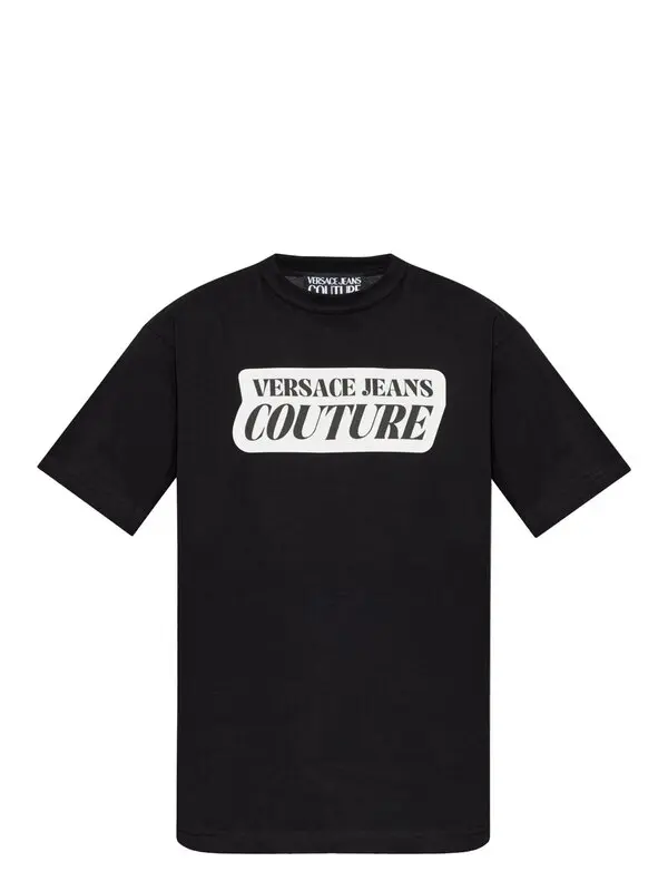 Versace T-shirt With Printed Logo - Black