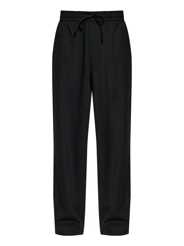 Ami Wool Wide-leg Trousers - Black