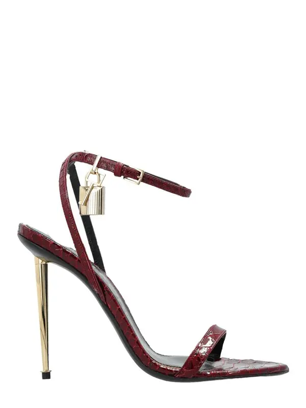 TOM FORD Leather Heeled Sandals - Burgundy