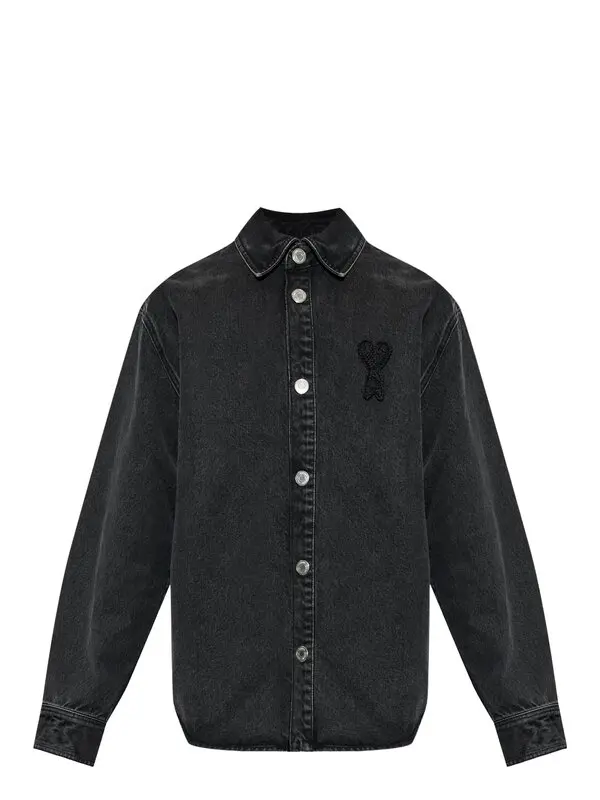Ami Oversized Denim Jacket - Black