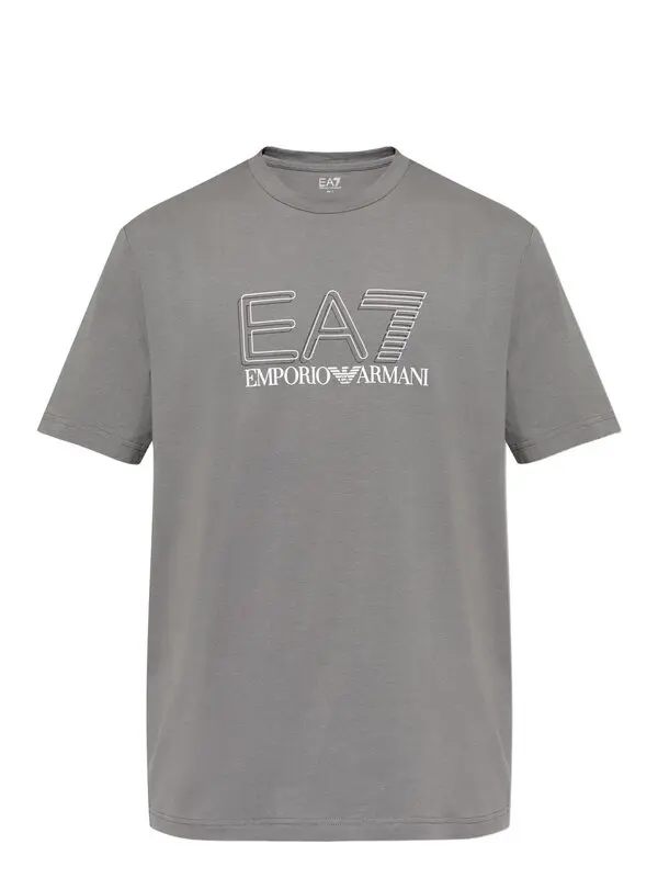 EA7 T-shirt With Printed Logo - Grey