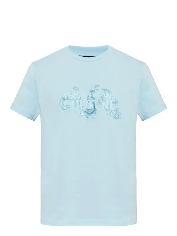 Versace T-shirt With Print - Light Blue