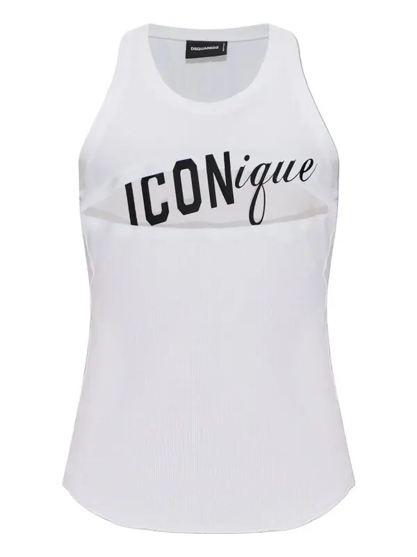 Dsquared2 Sleeveless "iconique" Top - White