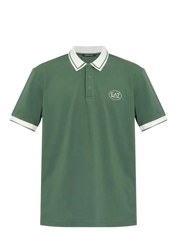 EA7 Polo With Printed Logo - Green