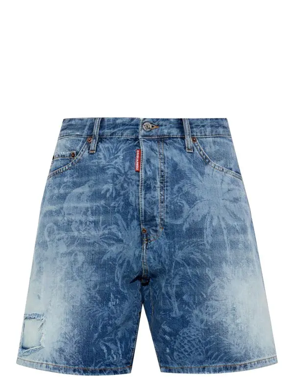 Dsquared2 Boxer' Denim Shorts - Blue