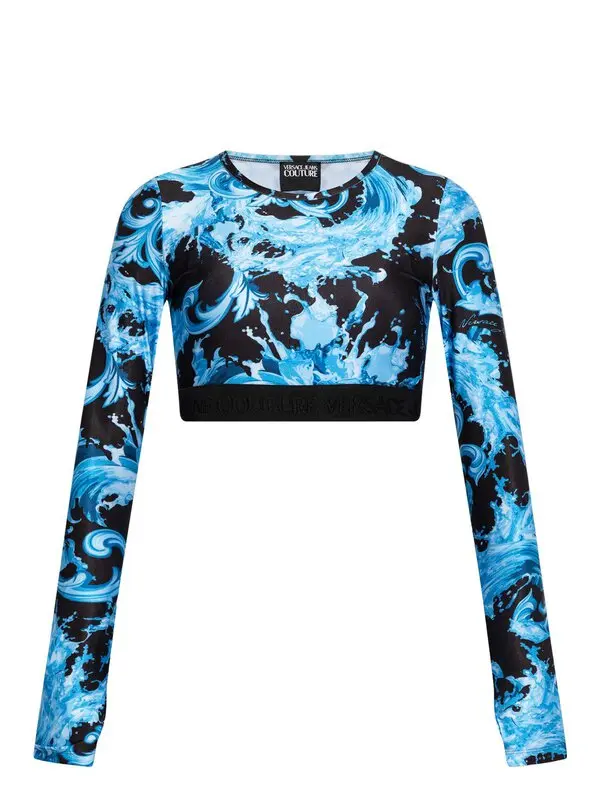 Versace Short Top With Long Sleeves - Blue