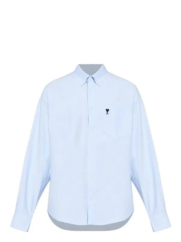 Ami Shirt With Embroidered Logo - Blue