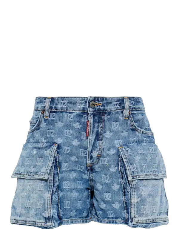 Dsquared2 Cargo Denim Shorts - Blue