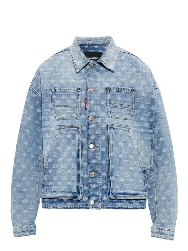 Dsquared2 Monogram Denim Trucker Jacket - Blue