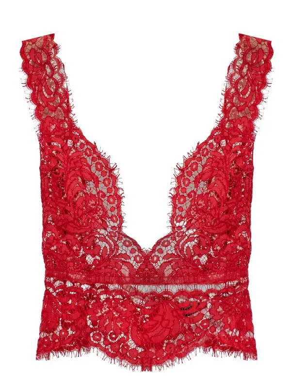 Dsquared2 Cropped Lace Top - Red