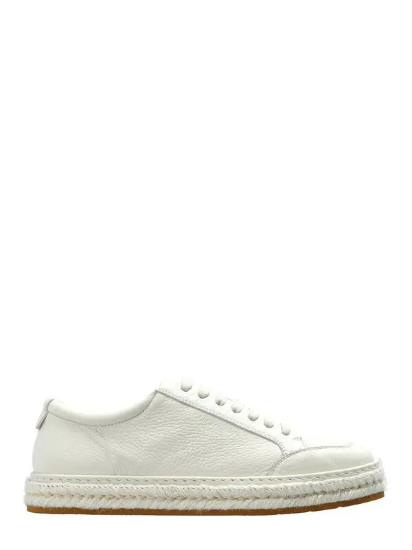 Giorgio Armani Leather Sneakers - Cream