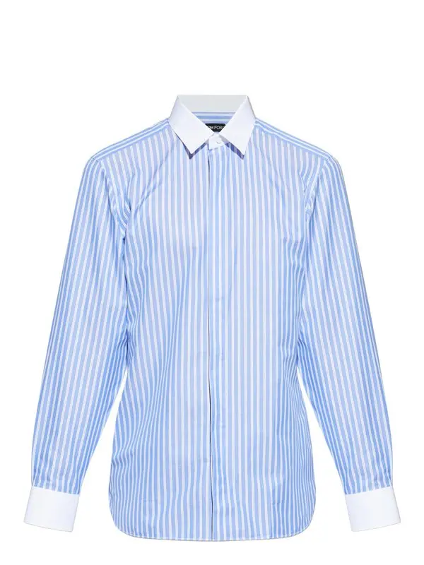 TOM FORD Shirt With A Striped Pattern - Blue