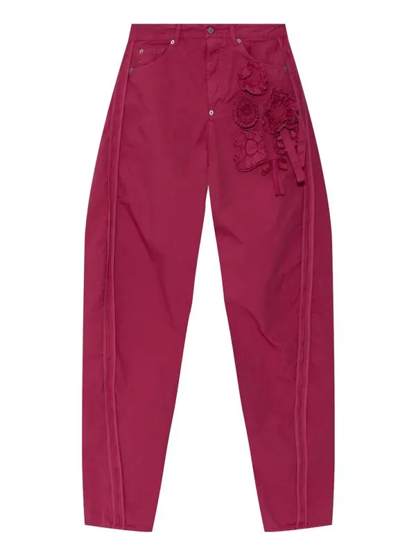 Dsquared2 Wide Leg Trousers With Appliqu - Pink
