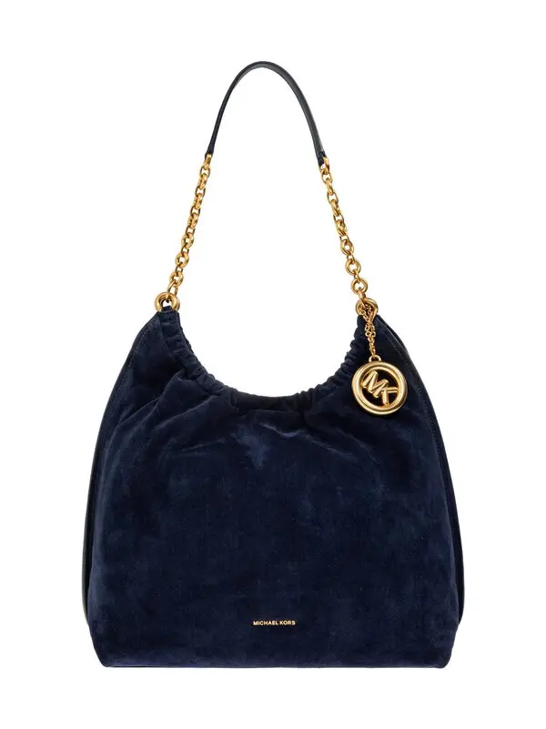 Michael Kors Shoulder Bag With Chain Strap - Navy Blue