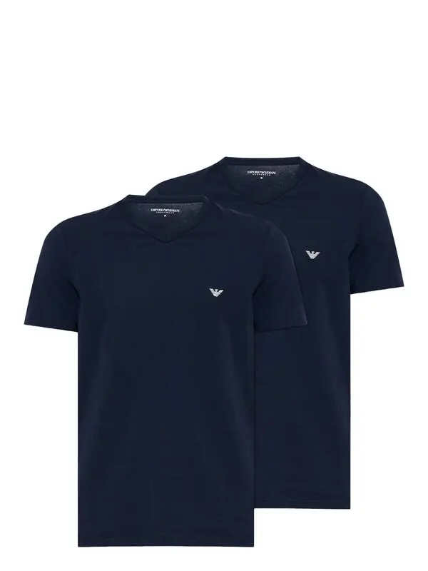 Emporio Armani 2-pack Of Underwear T-shirts - Navy Blue