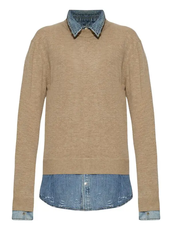 Acne Studios Mixed-fabric Sweater - Beige
