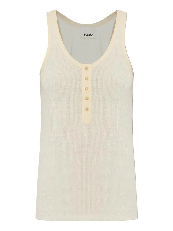 Isabel Marant Helma Ribbed Tank Top - Cream