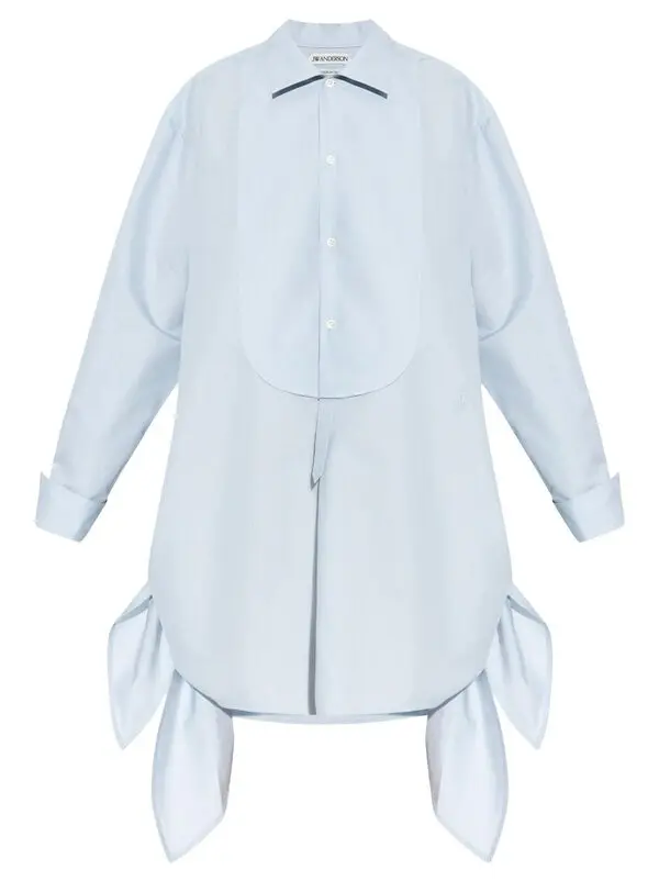 JW Anderson Long-sleeve Shirt Dress - Light Blue