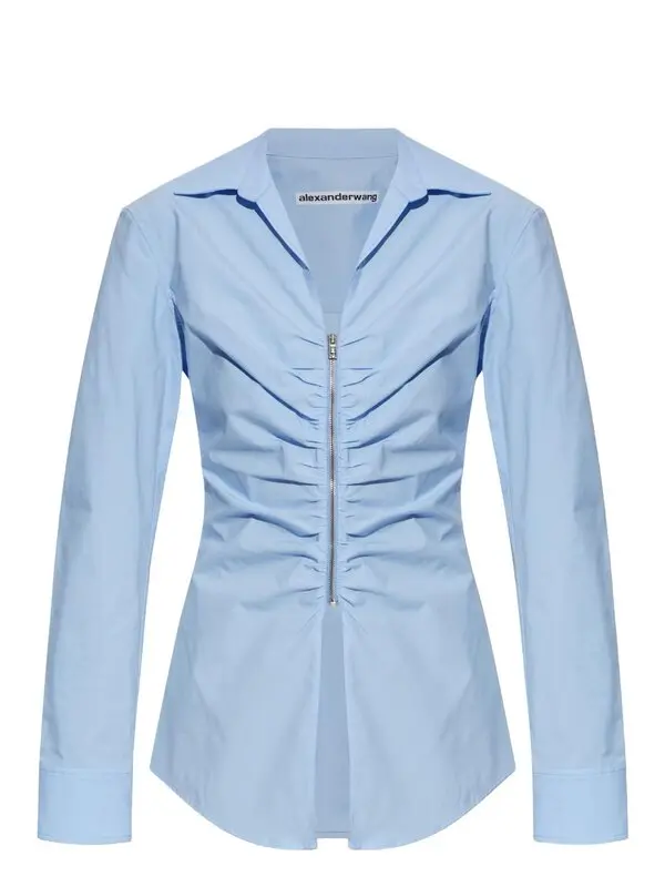 Alexander Wang Shirt With Gathering - Light Blue