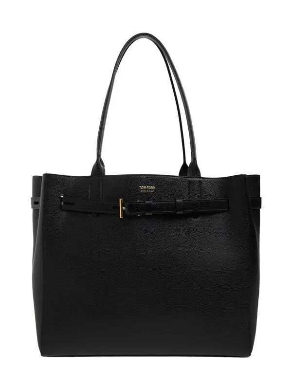TOM FORD Leather Shopper Bag - Black