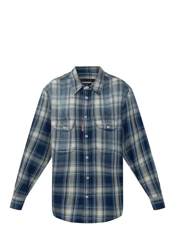 Dsquared2 Plaid Cotton Shirt - Blue