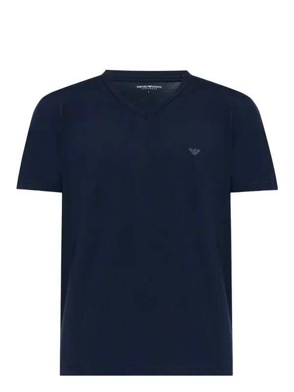Emporio Armani Lingerie T-shirt With V-neck - Navy Blue