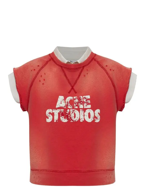 Acne Studios Vintage Effect Top - Red
