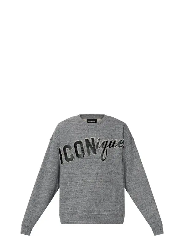 Dsquared2 Sweatshirt With "iconique" Inscription - Grey