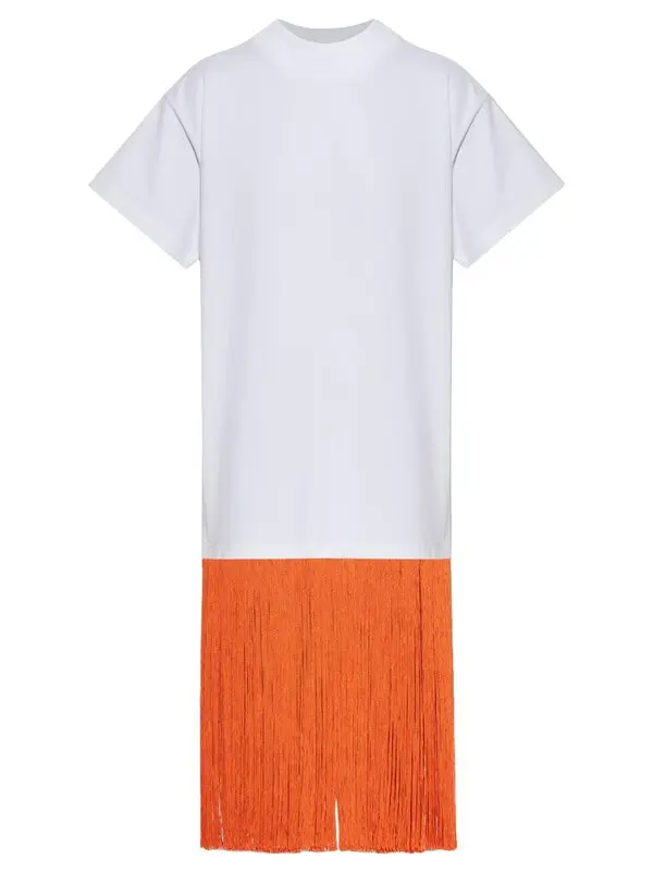 Alaïa Fringed Midi Dress - White