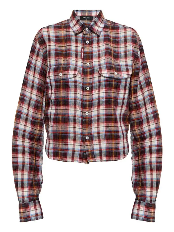 Dsquared2 Linen Checkered Shirt - Multicolour