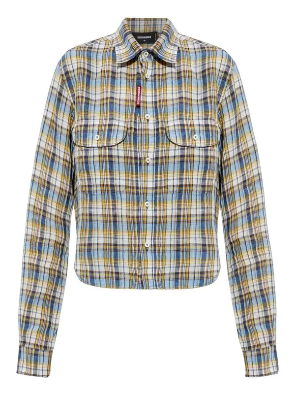 Dsquared2 Linen Checkered Shirt - Multicolour