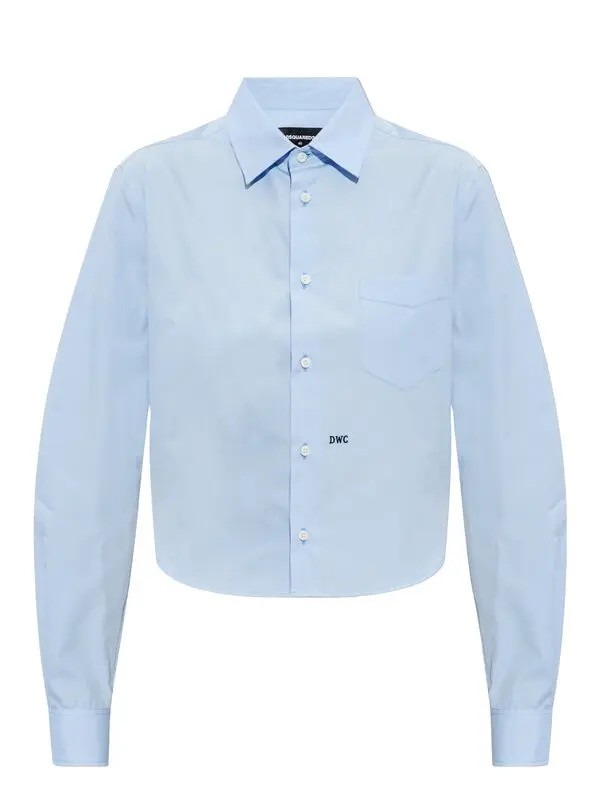 Dsquared2 Cotton Shirt With Pocket - Blue