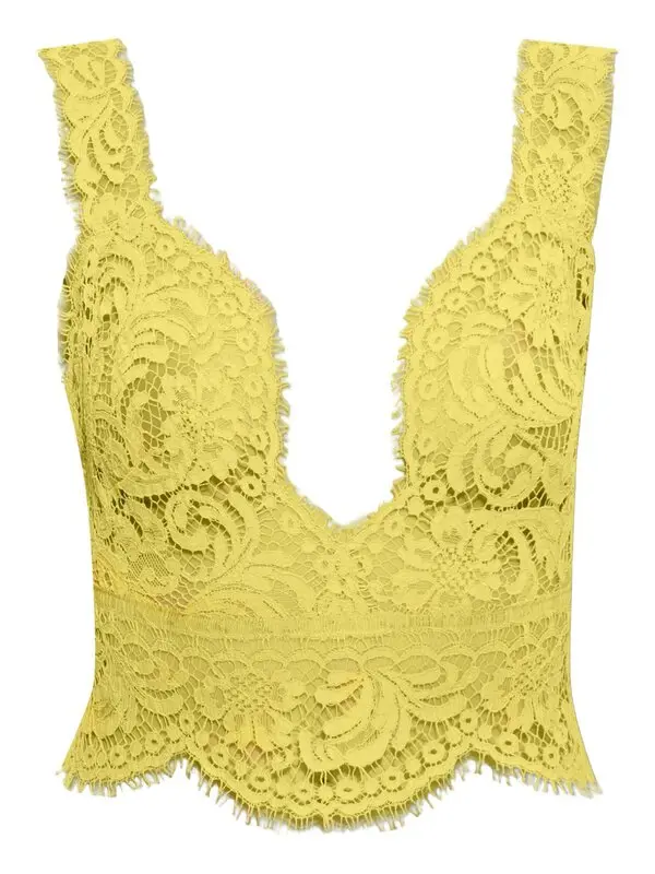 Dsquared2 Lace Crop Top - Yellow