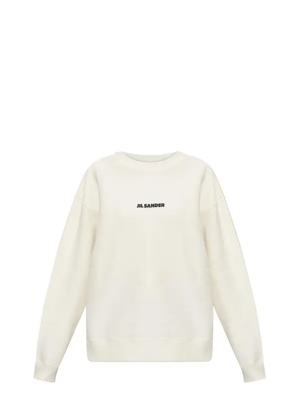 JIL SANDER Logo-printed Relaxed Fit Sweatshirt - Cream
