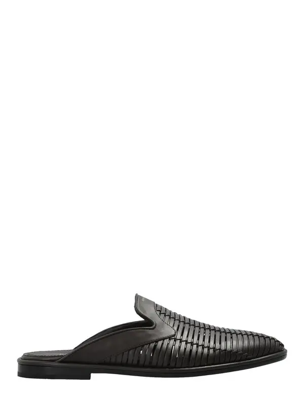 FERRAGAMO Leather Slides - Brown