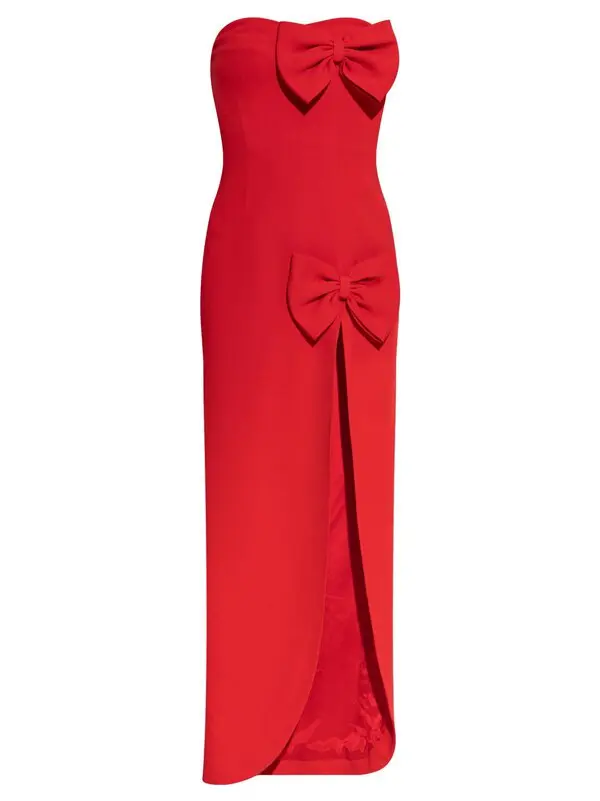 Alessandra Rich Off-shoulder Maxi Dress - Red