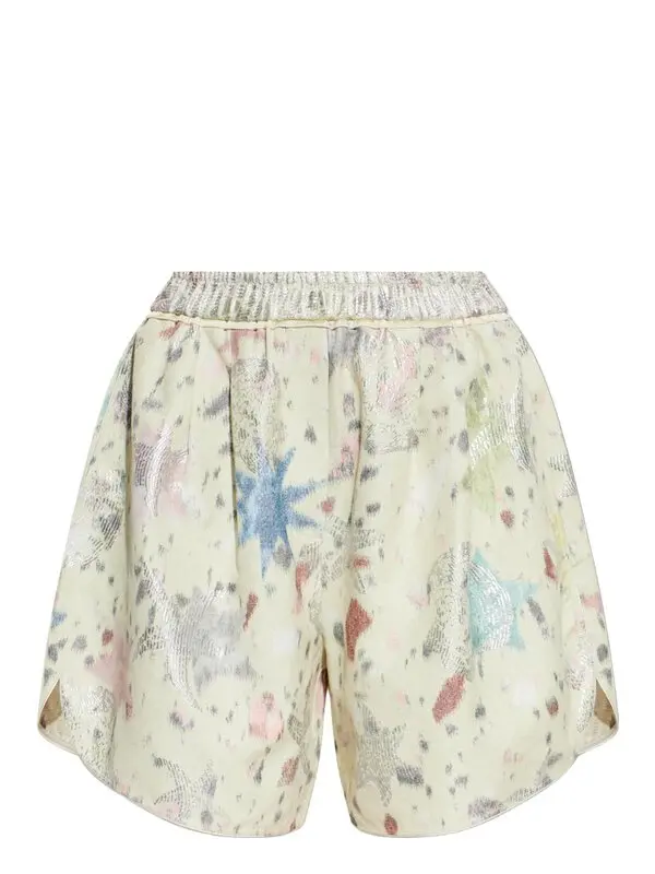 FORTE_FORTE Abstract Print Shorts With Lurex Thread - Multicolour