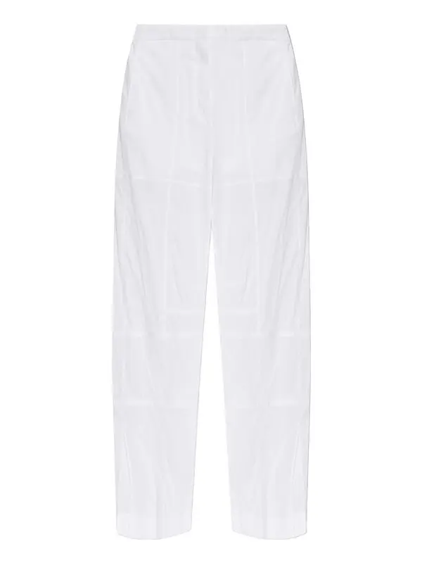 JIL SANDER Cotton Wide Leg Trousers With Slits - White