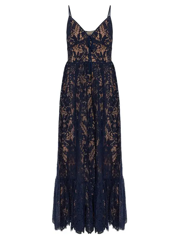 Michael Kors Lace Slip Dress - Navy Blue