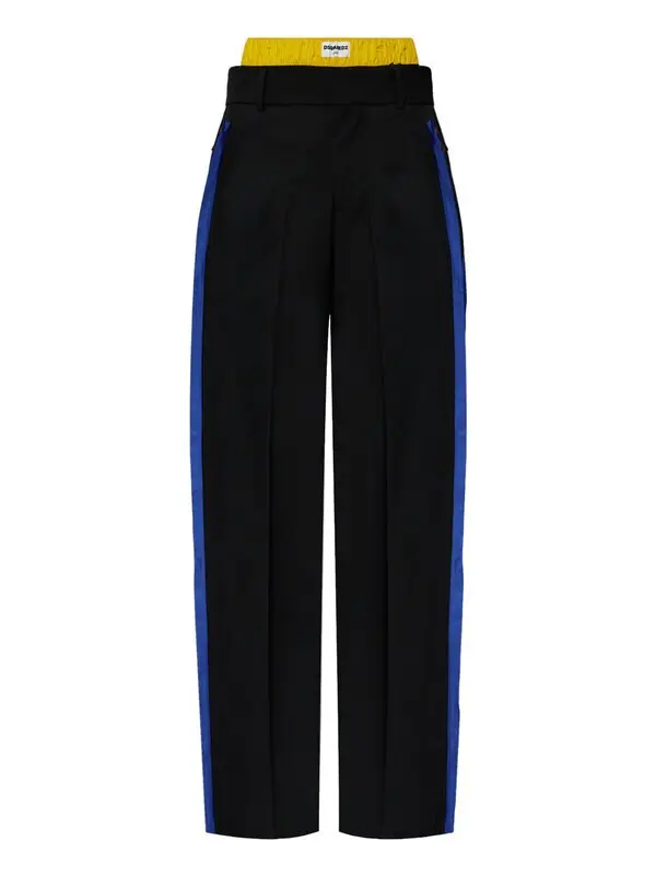 Dsquared2 Wool Pleated Trousers - Black
