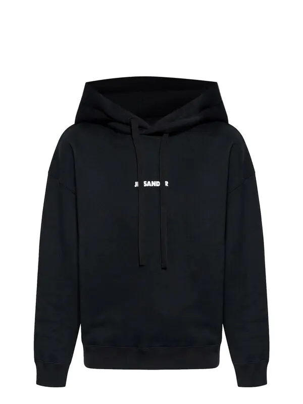 JIL SANDER Hooded Sweatshirt With Logo - Black