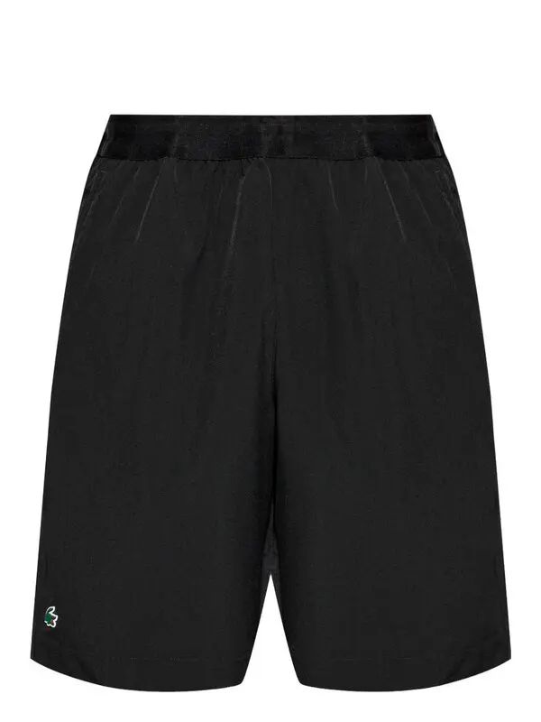Lacoste Shorts With Logo Patch - Black