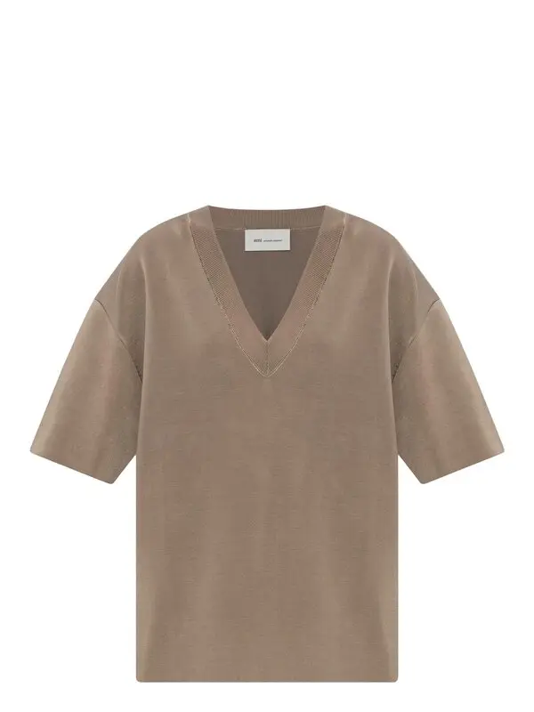 Ami V-neck T-shirt - Brown